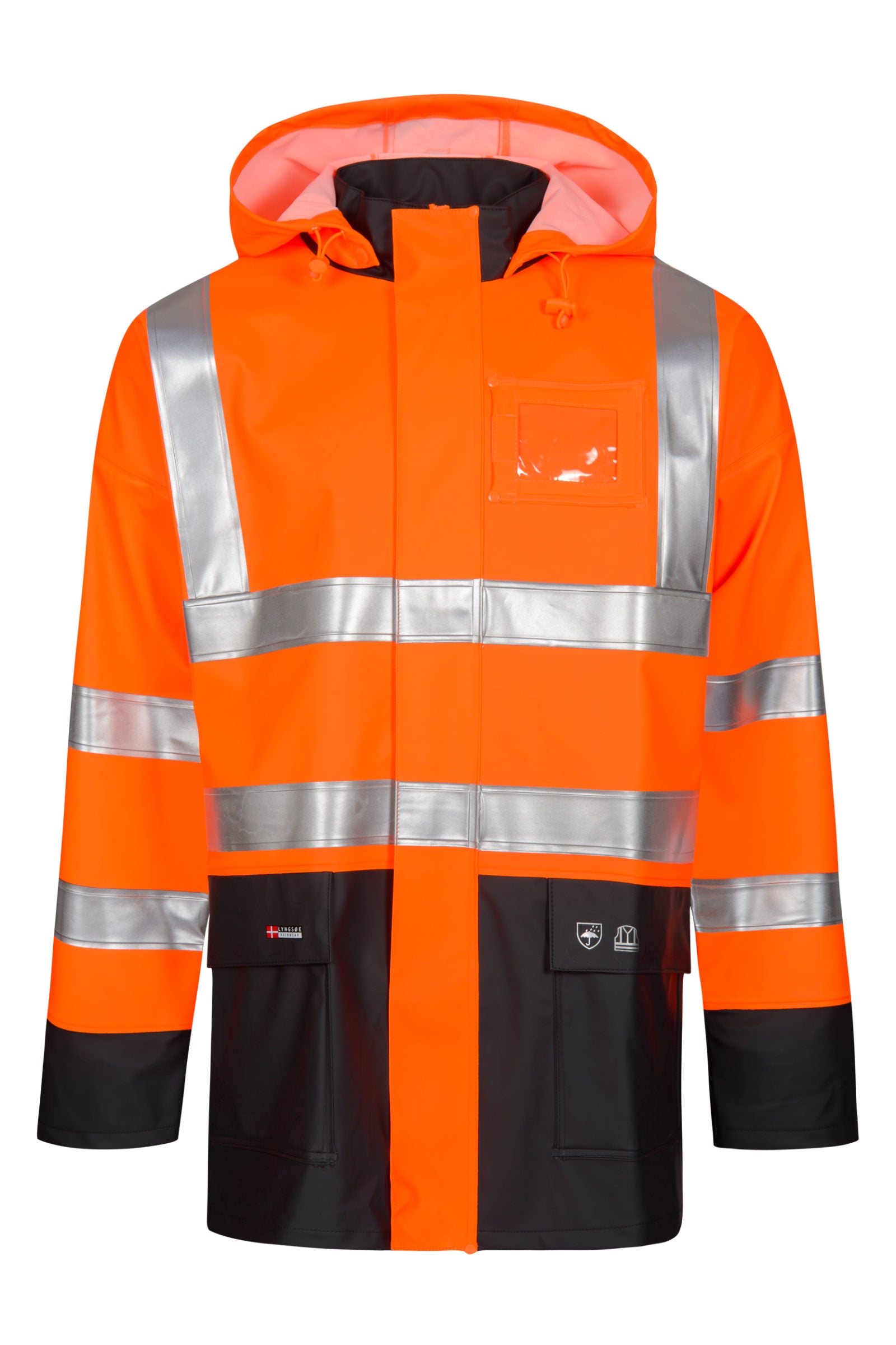 Hi Vis Rain Jacket PU-PVC With ID Pocket